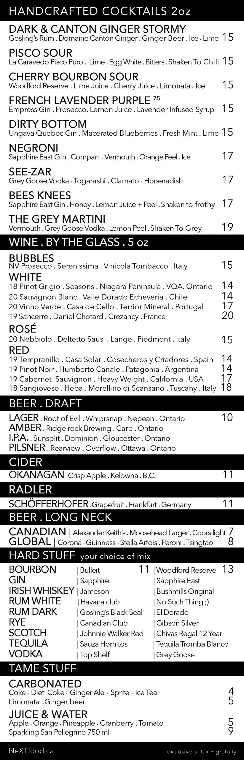 Bar List | NeXT