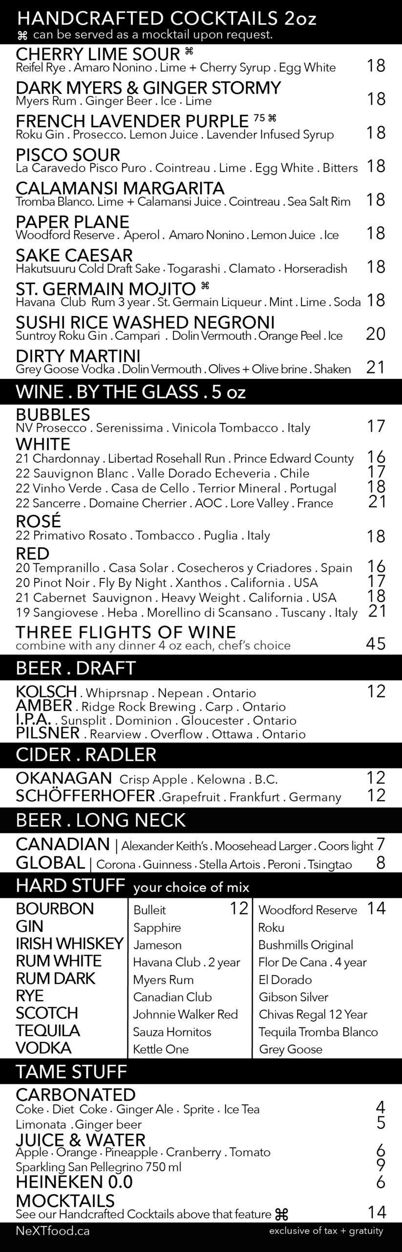 Bar List – NeXT